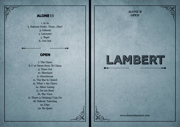 Lambert Alone II / Open Sheet Book – Bingo Merch